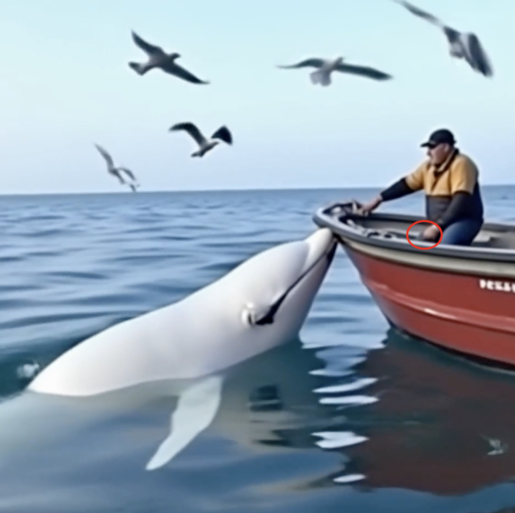 The affable beluga whale returns to convey appreciation to the ...